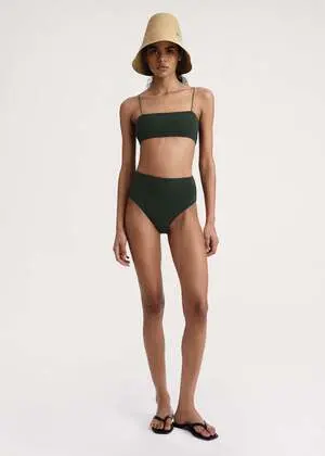 TOTEME Smocked High-waist Bikini Bottoms - Black