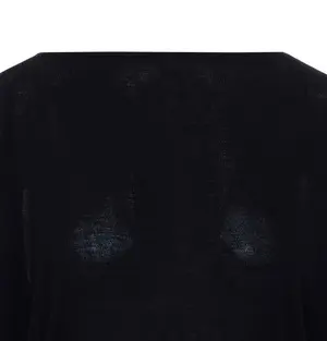 TOTEME Drop Shoulder Boat Neck Top - Black