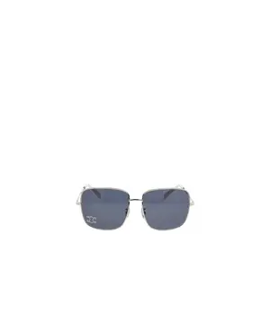 Celine Triomphe Rhinestone 01 Sunglasses In Metal With Crystals - Gray