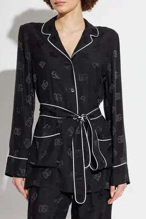 Dolce & Gabbana All-over Dg Logo Jacquard Pajama Shirt
