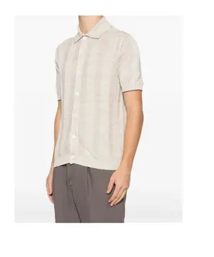 Brunello Cucinelli Short-sleeved Knitted Shirt - Beige
