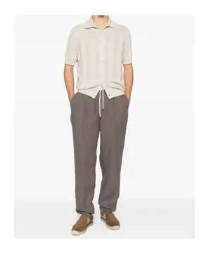 Brunello Cucinelli Short-sleeved Knitted Shirt - Beige