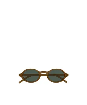 Saint Laurent Full Frame Oval Sunglasses - Brown