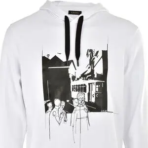 Zegna Printed Graphic Hooded Sweater