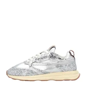 Pinko Metallic Glitter Lace-up Sneakers