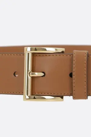 Prada Logo Plaque Square-buckle Belt - Light Brown