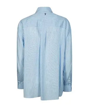 DONDUP Loose-fit Striped Shirt - Light Blue