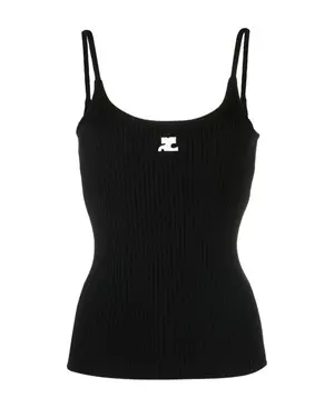 COURREGES Courrèges Ribbed Logo Knit Camisole
