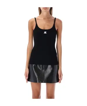 COURREGES Courrèges Ribbed Logo Knit Camisole