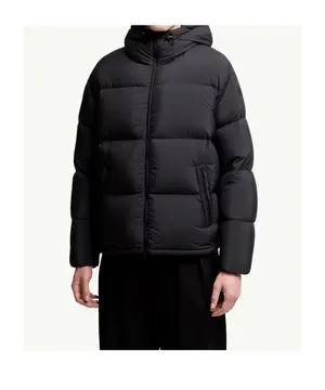 Moncler Zip-up Hooded Down Jacket With Drawstring Hem - Black