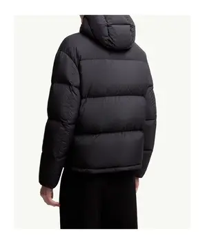 Moncler Zip-up Hooded Down Jacket With Drawstring Hem - Black