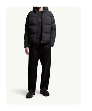 Moncler Zip-up Hooded Down Jacket With Drawstring Hem - Black