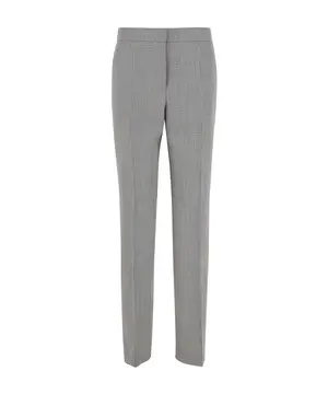 JIL SANDER Tailored Checked Trousers With Rear Slits - Gray