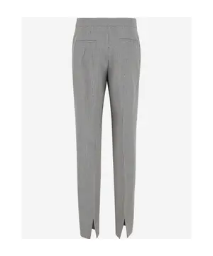 JIL SANDER Tailored Checked Trousers With Rear Slits - Gray