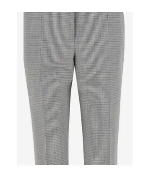 JIL SANDER Tailored Checked Trousers With Rear Slits - Gray