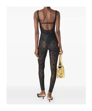 MARINE SERRE Moonogram Mesh Flocked Catsuit