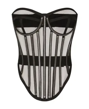 Dolce & Gabbana Tulle Corset Top - Black