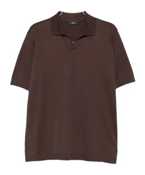 Herno Skipper Open-neck Polo Shirt - Brown