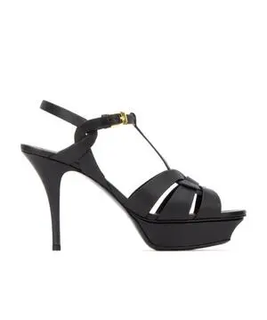 Saint Laurent Tribute Open Toe Sandals - Black