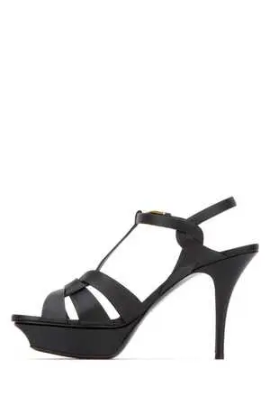 Saint Laurent Tribute Open Toe Sandals - Black