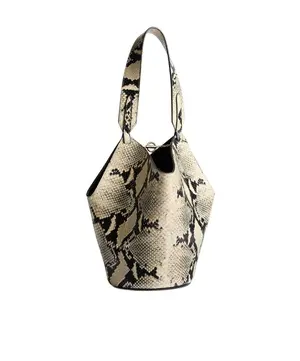 Khaite Embossed Calfskin Tote Bag - Natural Python Embossing