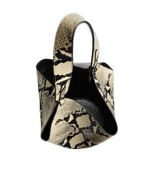 Khaite Embossed Calfskin Tote Bag - Natural Python Embossing