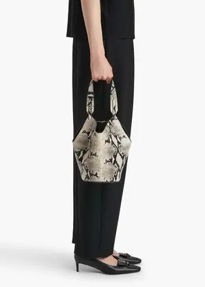 Khaite Embossed Calfskin Tote Bag - Natural Python Embossing