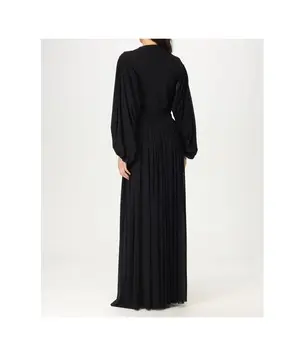 Philosophy Di Lorenzo Serafini Long V-neck Dress With Pleated Design