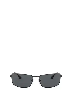 Ray-ban Rb3498 Rectangular Frame Polarized Sunglasses - Black