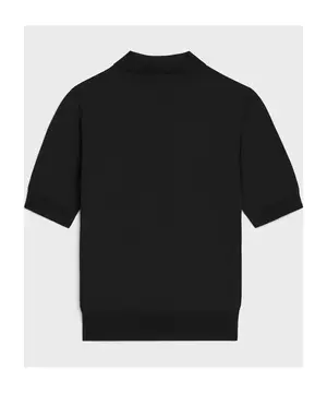 Celine Triomphe Polo In Fine Cotton - Black