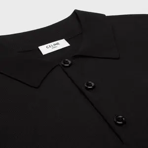 Celine Triomphe Polo In Fine Cotton - Black