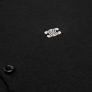 Celine Triomphe Polo In Fine Cotton - Black