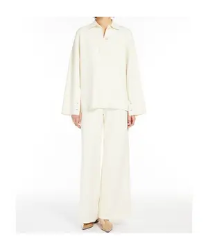 Max Mara High Waist Wide Leg Pants - Silk
