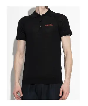 Dsquared2 Knitted Polo Shirt - Black