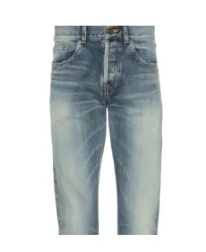 Saint Laurent Straight Leg Jeans With Decorative Bandana Pocket
