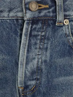 Saint Laurent Straight Leg Jeans With Decorative Bandana Pocket