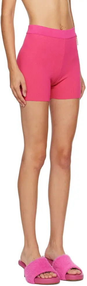 Jacquemus Le Short Pralu Knitted High-waisted Shorts - Pink