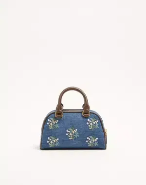 Valentino Garavani Vlogo Signature Denim Mini Top Handle Bag