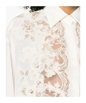 Ermanno Scervino Floral Lace Silk Shirt