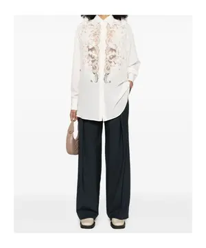 Ermanno Scervino Floral Lace Silk Shirt