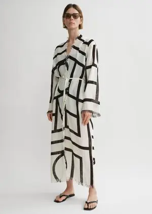 TOTEME Geometric Print Wrap Dress