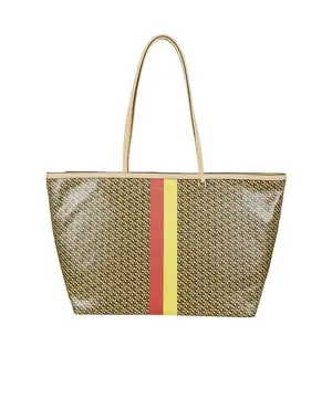 Tory Burch Racer Tote Bag - Tan Printed
