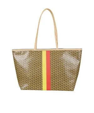 Tory Burch Racer Tote Bag - Tan Printed