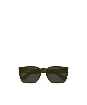 Saint Laurent Saint Laurent Rectangle-Frame Logo Lettering Sunglasses Brown