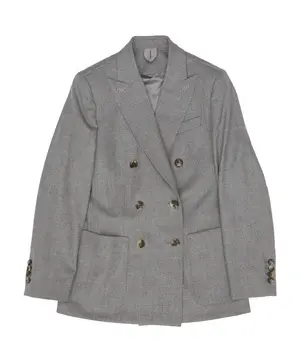 Max Mara Double-breasted Long-sleeved Jacket - Gray