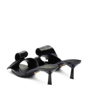 Prada Bow-detailed Slip-on Sandals With Crystal Embellishments