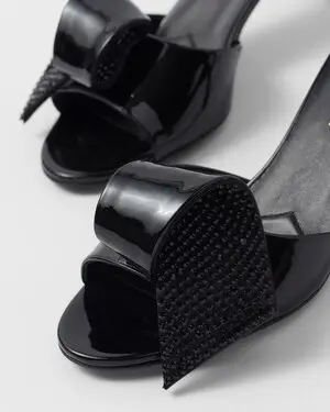 Prada Bow-detailed Slip-on Sandals With Crystal Embellishments
