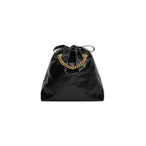 Balenciaga Crush Small Tote Bag With Chain Strap - Black