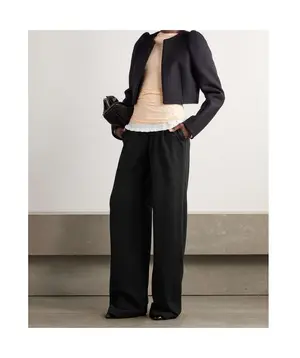 Dries Van Noten Wide-leg Pleated Casual Pants - Black