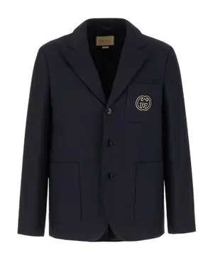 Gucci Interlocking G Single Breasted Blazer - Blue